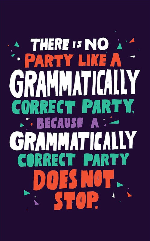 Grammar Party Poster | Earnest Drinks / Gracie's Ice Cream